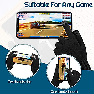 4 Pairs Game Gloves for Gaming Mobile Game Controllers Finger Gloves Set, Anti-Sweat Breathable Touch Finger Gloves Silver Fiber Material for Phone Games PUBG