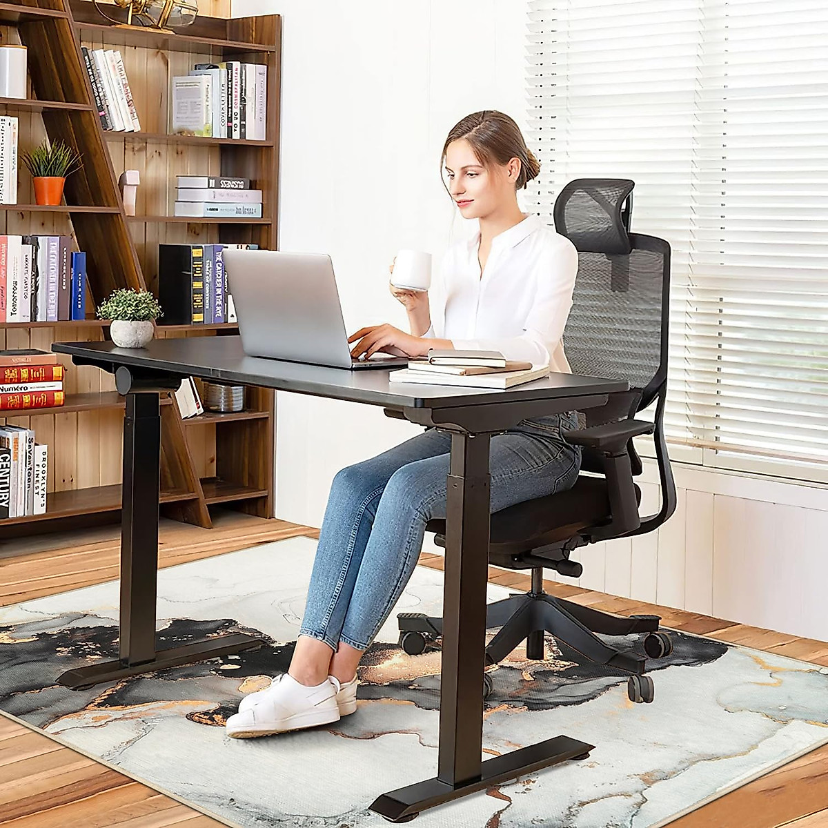 Anidaroel Office Chair Mat for Hardwood/Tile Floor, 48"x60" Desk Chair Mat for Office Gaming, Under Desk Rug for Rolling Chair, Anti-Slip Computer Chair Mat, Low-Pile Carpet Protector Rug