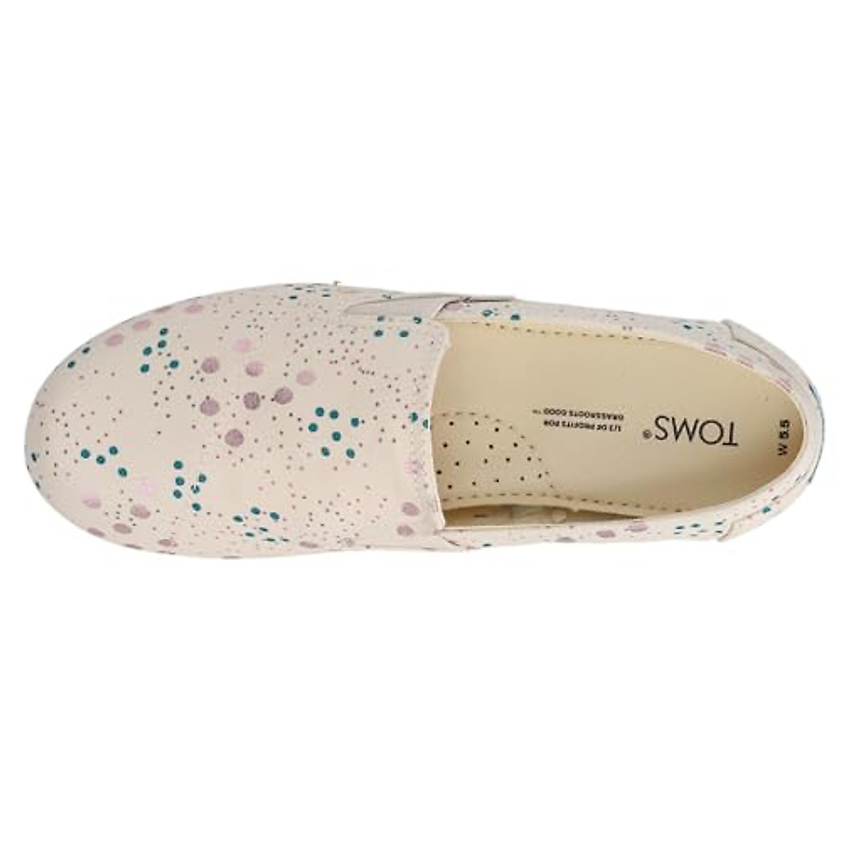 TOMS Women's Redondo Loafer Flat, Birch Super Bloom Dot Print, 12