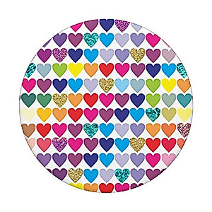 Rainbow Heart Design Girls ~ Cute Girly Pink Purple Teal PopSockets PopGrip: Swappable Grip for Phones & Tablets