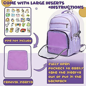 BLUEFAIRY Ita Bag Backpack Cute School Bag with insert Pin Display Backpack for School Anime Cosplay Gift (PURPLE)