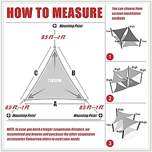 ColourTree 32' x 32' x 32' Beige Triangle CTAPT32 Sun Shade Sail Canopy Mesh Fabric UV Block & Commercial Heavy Duty 190 GSM & 3 Years Warranty (We Make Custom Size)