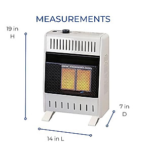 ProCom Heating Natural Gas Ventless Infrared Plaque Heater With Base Feet - 10,000 BTU, Manual Control - Model# MN100HPA-B
