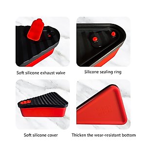 Pizza Leftover Storage Container,Reusable Pizza Slicone Container,Silicone Food Container Lunch Box Withstand Temperature in -40~200℃ (9inch)