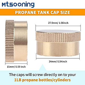 Mtsooning 2PCS Refill Propane Bottle Caps, 1LB Universal Solid Brass Gas Tank Cylinder Sealed Protect Cap for All Outdoor Camping Stove Cooking