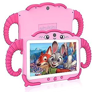 Kids Tablet 7 inch Tablet for Kids 64GB Toddler Tablet with Case Software Installed, Kids Learning Tablet with WiFi for Boys Girls, Android Tablet with Dual Camera Parental Control YouTube Netflix