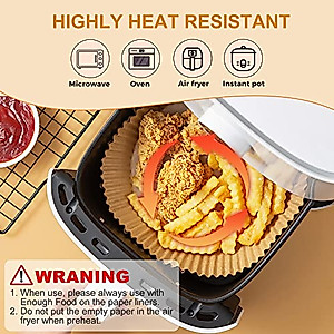 Air Fryer Paper Liners Disposable: 100pcs Oil Proof Parchment Sheets Round, Airfryer Paper Basket Bowl Liner for Baking Cooking Food