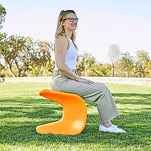 ECR4Kids Wave Seat, 18in - 19.6in Seat Height, Perch Stool, Orange, 2-Pack