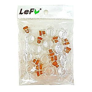 LEFV Mini Cork Top Glass Bottle Vial Charm 1 Inch - 12pcs Clear Bottles with Corks and 12pcs Eye Screws - Miniature Empty Sample Jars Message Bottle Small Tiny Size Pendant,Tapered