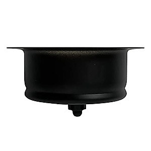 SinkSense 3.5" Disposal Flange Drain with Stopper, Matte Black