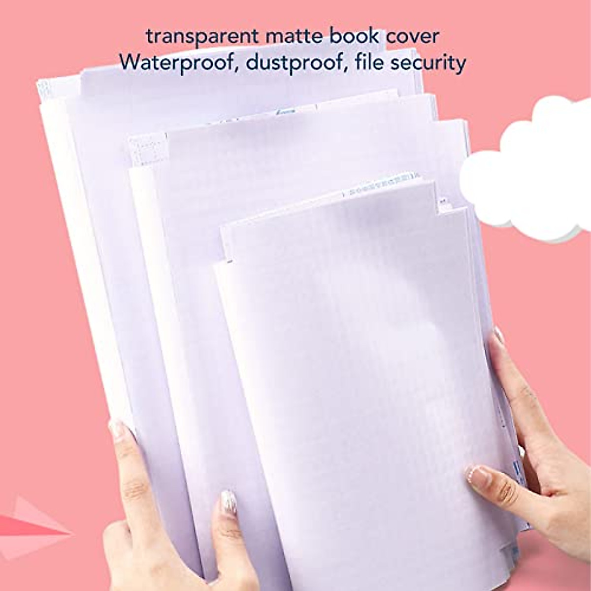30 Pcs Clear Frosted Book Cover Protector,Adjustable Book Cover Book Covers Waterproof Plastic Sleeve Against Wear Book Protector for School Office