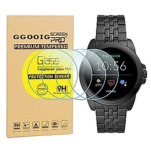 GGOOIG 4-Pack for New Fossil Men's Gen 5E 44mm Screen Protector, 2.5D 9H Hardness Tempered Glass Screen Protector for Fossil Men's Gen 5E 44mm Smartwatch