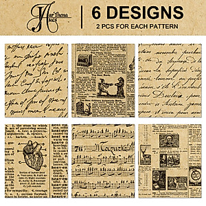 JarThenaAMCS 12 Sheet Vintage Newspaper Wrapping Paper -Not Roll- Retro Gift Wrap Paper Folded Flat Art Paper for DIY Crafts Gift Wrapping, 19.7 x 27.6 Inch