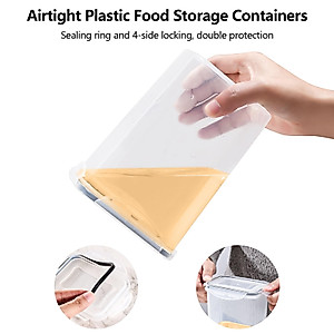 Airtight Food Storage Containers Set-Kitchen and Pantry Organization 16 Pack, BPA-Free Plastic Containers with Lids for Dry Food, Cereal, Flour & Sugar, Include Labels, Marker & Spoon Set