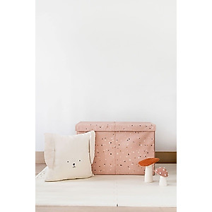 3 Sprouts Recycled Fabric Toy Chest Storage Box - Extra Large Toy Storage Box, Sturdy Toy Bins - Kids Organizer for Bedroom - Toybox Basket with Lid for Kids, Toddlers, Boys, Girls - Terrazzo Clay