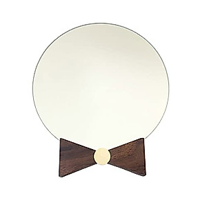 Vanity Mirror Solid Wood Desktop Makeup Mirror HD Dressing Mirror Desktop Independent Bathroom Mirror Suitable Dressing Table Bedroom Household Cosmetic Mirror