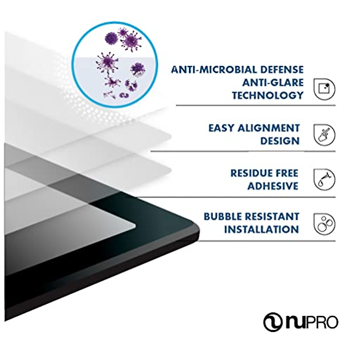 NuPro Anti-Glare Screen Protector with Antimicrobial Technology for Amazon Fire 7 Tablet (12th generation, 2022 release), 2-pack