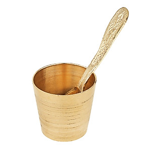 Pure Brass Bhog Thali Plate Laddu Gopal/Krishna Pooja Set with 1 thali 2 Katori, 1 Glass, 1 Spoon by Indian Collectible