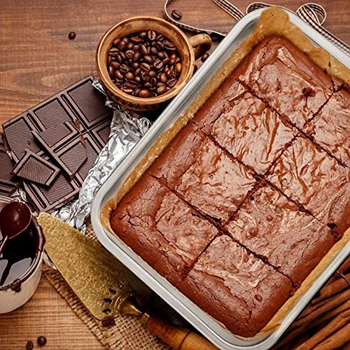 Lasagna Pan, Rectangular Cake Pan Roaster Pasta Baking Cookie Sheet Pan Stainless Steel, Heavy Duty & Durable