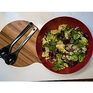 Eco Bamboo Salad Fork and Spoon Set, Black