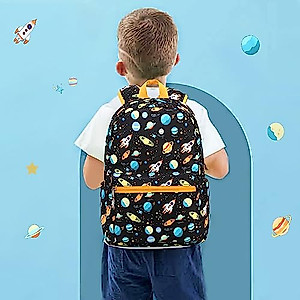 CAMTOP Kids Backpack Preschool Kindergarten Bookbag Toddler School Bag for Age 3-8 Boys and Girls(Rocket Planet)