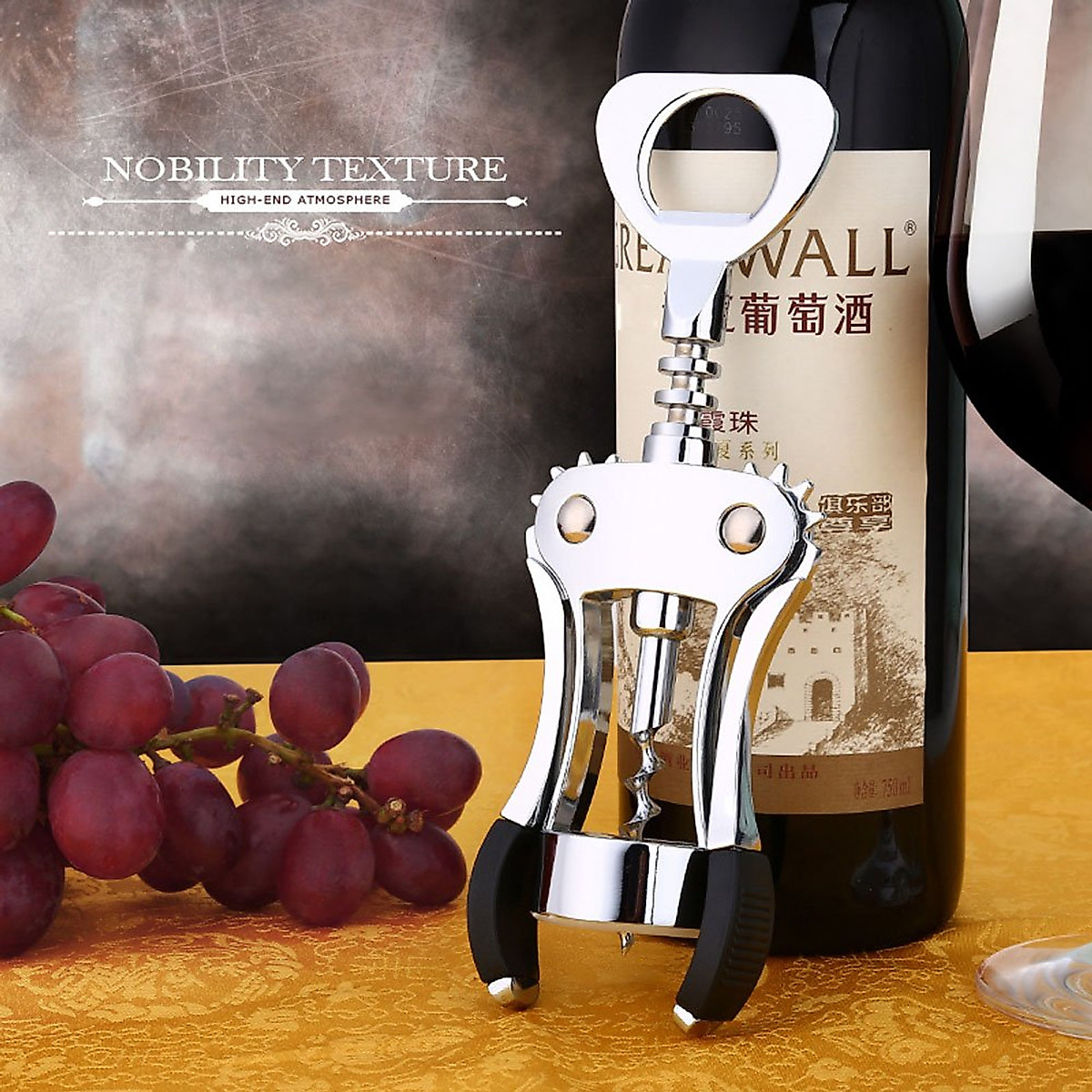 Wing Corkscrew Red Wine Bottle Opener,Zinc Alloy Stainless Steel Multifunction Beer Cap Opener Wine Bottle Stopper Opener