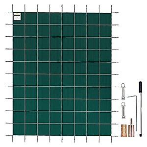 VEVOR Pool Safety Cover Fits 12x24ft Rectangle Underground Safety Pool Cover Green Mesh Solid Pool Safety Cover for Swimming Pool Winter Safety Cover