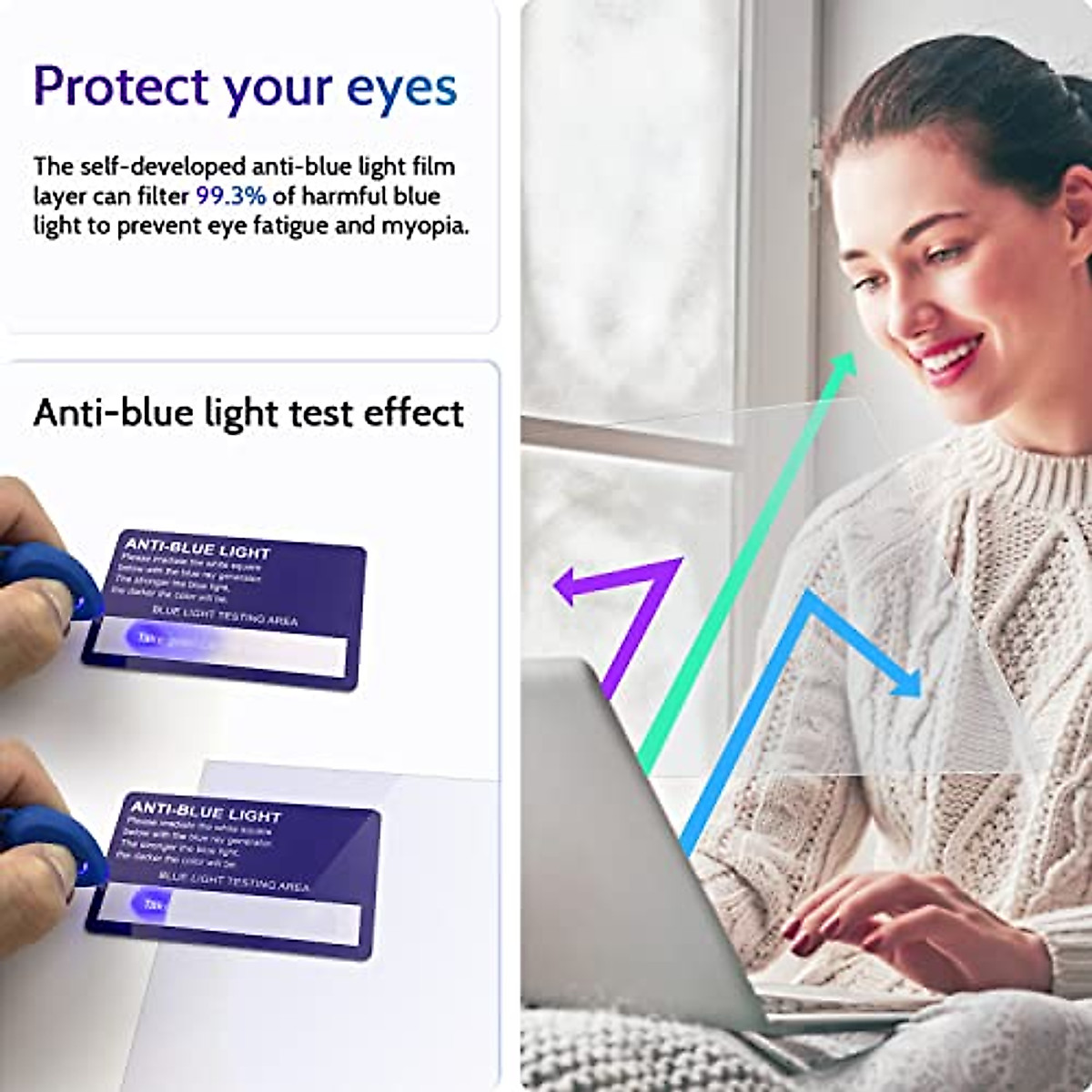3 Pcs 17" Anti Blue Light Screen Protector Compatible With Lenovo Hp Dell Acer Asus Samsung etc Laptop-16:10 Aspect, 17 Inch Computer Monitor Glare Filter Uv Blocker Shield Cover Eye Protection Film