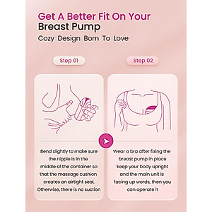 2Pcs Hands Free Breast Pump, 4 Modes & 8 Levels Wearable Portable Breast Pump,Smallest Painless Low-Noise Cordless Pump for Breastfeeding Mothers, Easy to Carry Anywhere