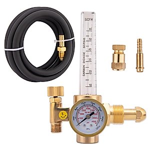 Argon/CO2 Flow Meter Gas Regulator Compatible with Mig Tig Welder Regulator with 6.6FT Gas Hose 10 to 60 CFH Output Flow 0 to 4000 PSI - CGA-580 Inlet argon flow gauge welding regulator