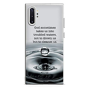 Inspired Cases - 3D Textured Galaxy Note 10 Plus Case - Rubber Bumper Cover - Protective Phone Case for Samsung Galaxy Note 10 Plus - Troubled Waters God Religion Inspirational Quote