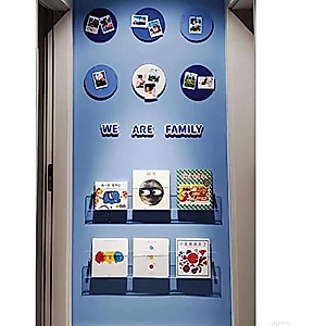 2-Pack Acrylic Magazine Holder Brochure Holder, 17" Record Holder Magazine Rack, Fashion Hanging Bookshelf Literature Storage Rack for Waiting Room, Living Room, Office,Translucent Gray 17 Inch