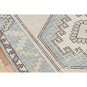 Momeni Anatolia Wool and Nylon Area Rug 3'3" X 5' Light Blue