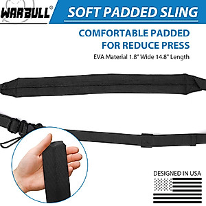 WarBull 2 Point Rifle Sling, Quick Adjust Gun Sling with HK Hook, Soft Shoulder Pad Tactical Sling for Rifle Shotgun and Crossbow, Gun Sling for Hunting and Outdoor Sports with Keychain Gift (Black)