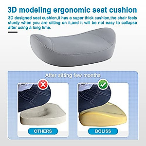 BOLISS Mid-Back Mesh Ergonomic Drafting Chair Tall Office Chair Task Chair with Adjustable Foot Ring and Height Adjustable Armrest (Grey)