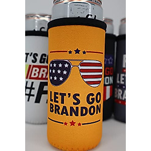 Let's Go Brandon Republican Gifts - FJB Ferk Jer Berdin LGBFJB LGB Patriotic Libertarian Dad Birthday Gift, Fathers Day Funny Beer Gifts for Men Who Have Everything, 12 oz. Slim Can Insulator Sleeve