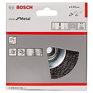 Bosch Professional 2608622101 Tapered Brush, Silver/Green, 115 mm