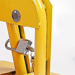 Folding Parking Barrier Removable Parking Space Lock,Car Park Driveway Guard Saver,Manual Parking Blocker,Anti-Pressure Parking Lock W/Reflective Markers