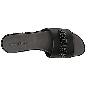 Karl Lagerfeld Paris womens Slide Sandal, Black, 10 US