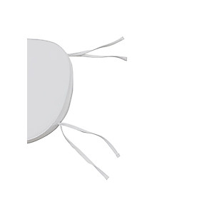 LeisureMod Memory Foam Chair Cushion: Comfortable Pads with Modern Ties for Dining & Kitchen Chairs, Stay in Place Non Skid Design, Removable Cover, Machine Washable, Seat Pad 15x15 (White)