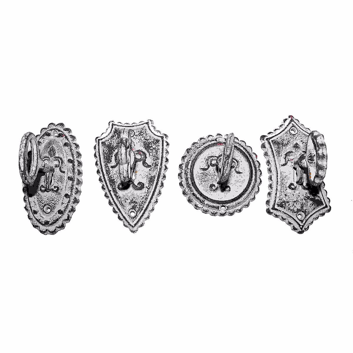 CTW Vintage Key Metal Hooks Set of 4, Antique White