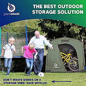 YardStash Bike Storage Tent Lightweight, Outdoor, Portable Shed Cover for Bikes, Lawn Mower, Garden Tools for Waterproof, Durable Tarp to Protect from Rain & Wind, Spring Cleaning Essential