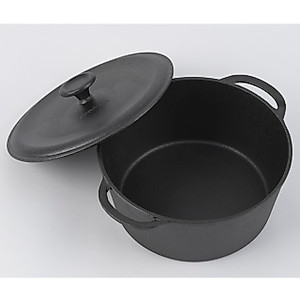 GoodCook Pre-Seasoned Cast Iron Dutch Oven, 5 Quart, Black