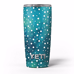 Design Skinz Green and White Watercolor Polka Dots - Skin Decal Vinyl Wrap Kit Compatible with The Yeti Rambler Cooler Tumbler Cups