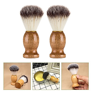 2pcs Shaving Shave Brush Barber Supplies Shaving for Men Beard Brush Barber Brush Wood Handle Shave Brush Shave Brush for Men Shave Accessory