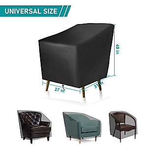 Takytao Outdoor Chair Covers Waterproof 36" W x 37" D x 36" H, Patio Chair Covers for Outdoor Furniture, Rocking Chair Cover for Lounge Deep Seat, Rain Snow Dust Wind-Proof, 2 Pack, Black