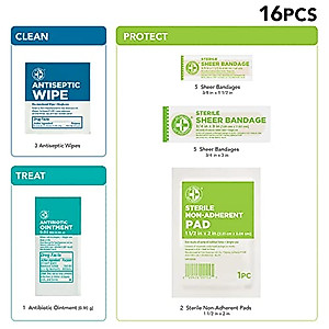 Be Smart Get Prepared Compact First Aid Kit: Clean, Treat, Protect Minor Cuts, Scrapes. Home, Office, Car, School, Business, Travel, Emergency, Survival, Hunting, Outdoor, Sports . FSA / HSA eligible.