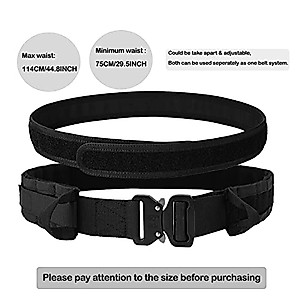 YAKEDA Tactical Battle Belt 7 in 1 Tactical Duty Belts Law Enforcement Police Security Utility Belt with Pouches (Black)