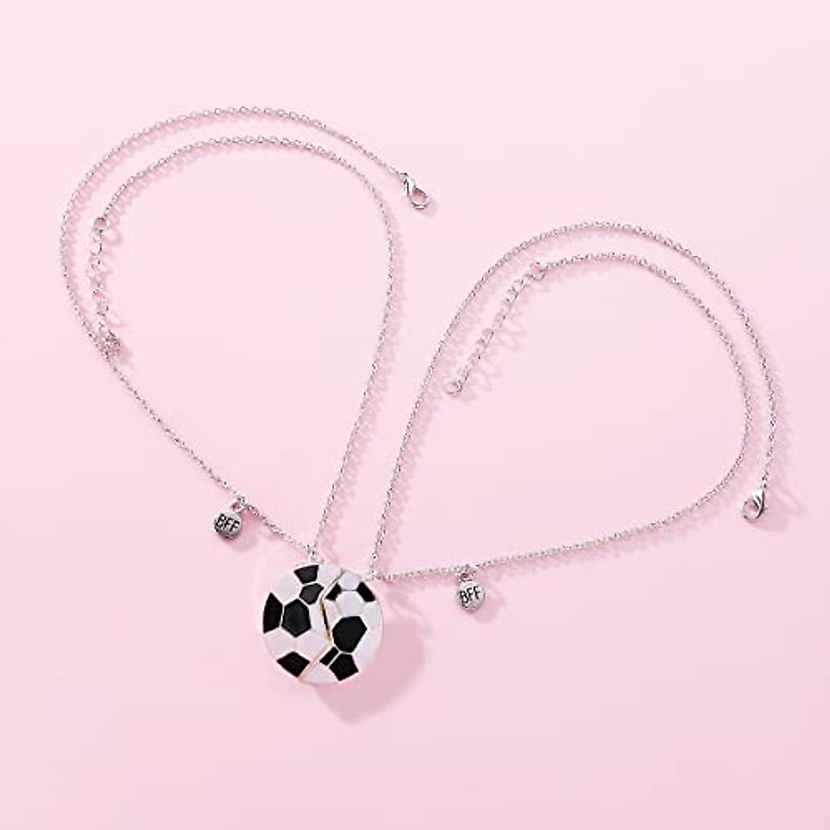 DOYYCA Best Friend Necklace Gifts Friendship Necklace Magnetic Matching Football Soccer Pendant BFF Necklace for 2 Boys Girls