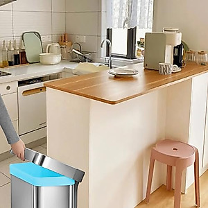 Code M (200 Count) Heavy Duty Trash Bags Blue Compatible with simpleman Code M | Blue Drawstring Garbage Liners 12 Gallon/45 Liter | Reinforced Drawstring Garbage Liners